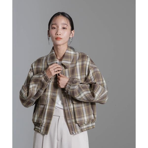 ナノユニバース（NANO universe）/チェックショートブルゾン