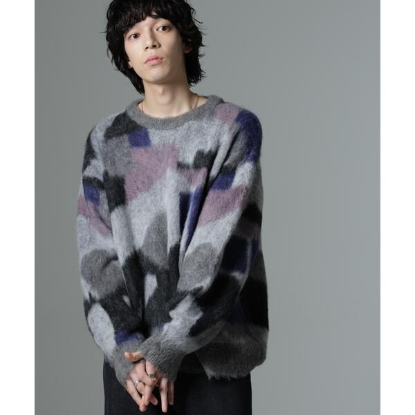 ナノユニバース（NANO universe）/「着るアート」YUTAKA KAWAIクルーネックモヘヤミックスニット