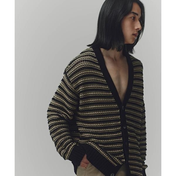 ナノユニバース（NANO universe）/AB．ギマミックス引き上げ編みボーダーカーディガン