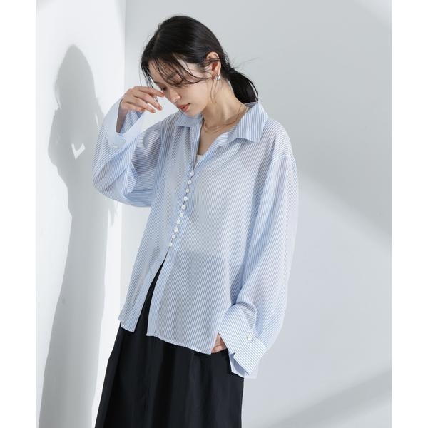 ナノユニバース（NANO universe）/マルチボタンシアーストライプシャツ(セットアップ可)