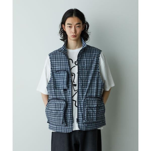 ナノユニバース（NANO universe）/「HOTEL PALACE」オテルパラス デジタルプリントトラベルチェックベスト