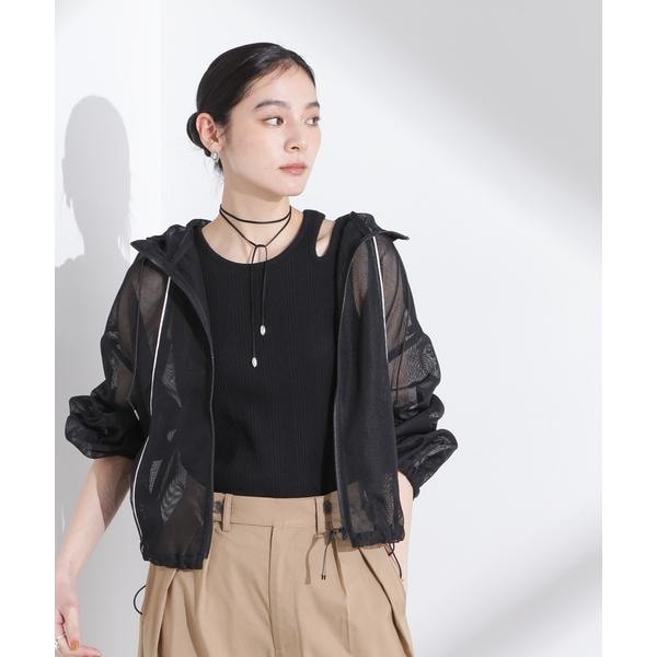 ナノユニバース（NANO universe）/配色パイピングメッシュブルゾン