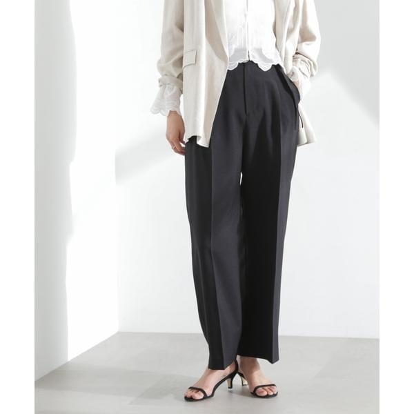 ナノユニバース（NANO universe）/メランジドライ ベルト付きタックワイドパンツ(セットアップ可)