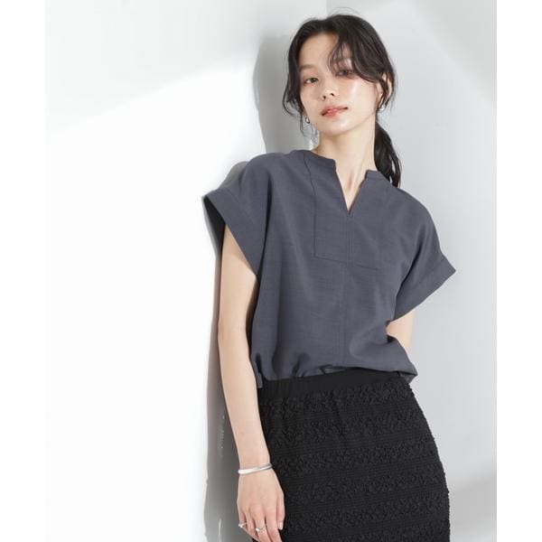 ナノユニバース（NANO universe）/メランジドライ スキッパータックブラウス(セットアップ可)