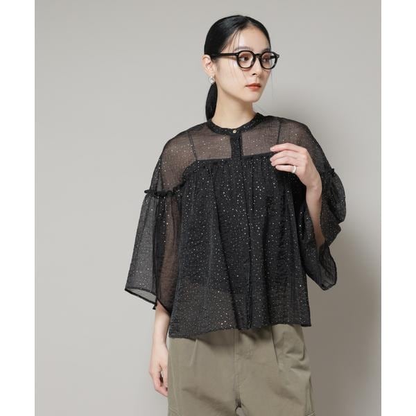 ナノユニバース（NANO universe）/グリッタードットギャザーブラウス