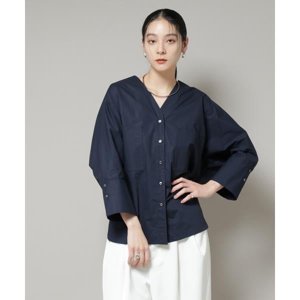 ナノユニバース（NANO universe）/Vネックオーバーサイズシャツ