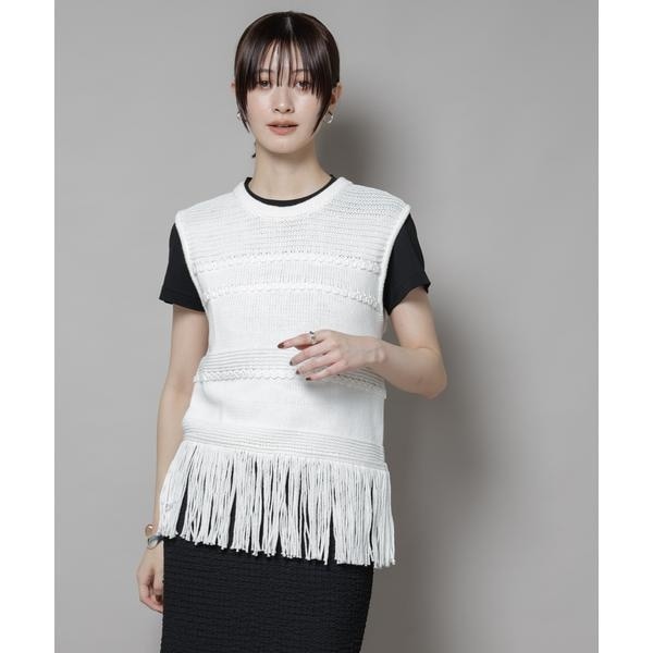 ナノユニバース（NANO universe）/リリヤーンフリンジニットベスト