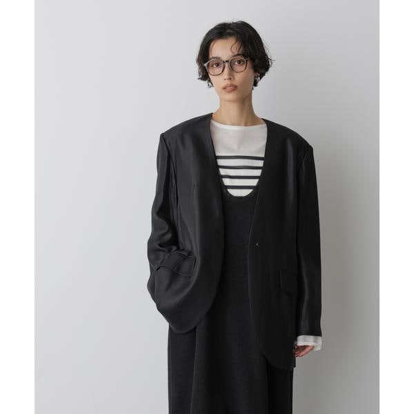 ナノユニバース（NANO universe）/「STEVELOUR」サテンノーカラージャケット(セットアップ可)