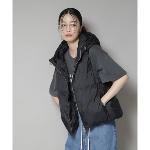 ナノユニバース（NANO universe）/撥水加工ライトダウン　フードジップアップベスト