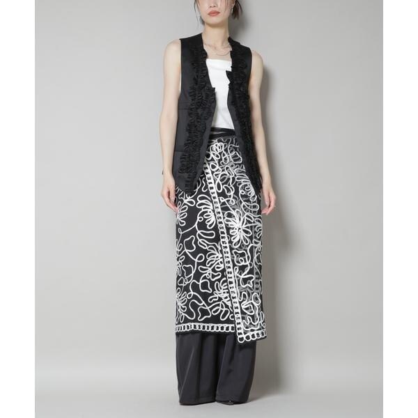 ナノユニバース（NANO universe）/Sara mallika／TULLETAPEEMBROIDERY WRAP SKIRT