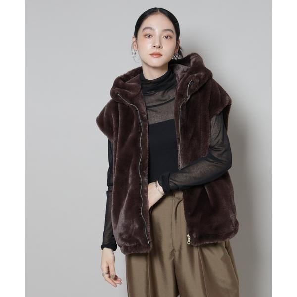 ナノユニバース（NANO universe）/フェイクファーフードベスト