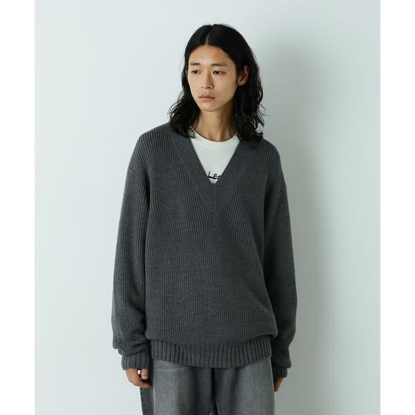 ナノユニバース（NANO universe）/「HOTEL PALACE」  ディープVネックミドルゲージニット