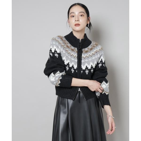 ナノユニバース（NANO universe）/求心ショートzipカーディガン