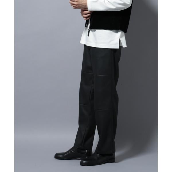 ナノユニバース（NANO universe）/ヴィンテージライクフェイクレザー ダブルニーテーパードパンツ