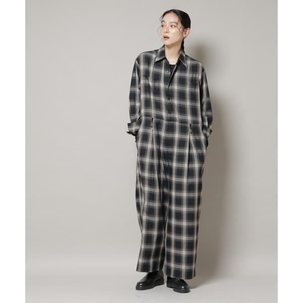 ナノユニバース（NANO universe）/オンブレーチェックジャンプスーツ