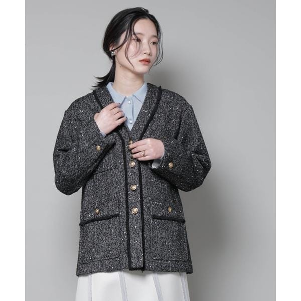 ナノユニバース（NANO universe）/ネップツイードノーカラージャケット