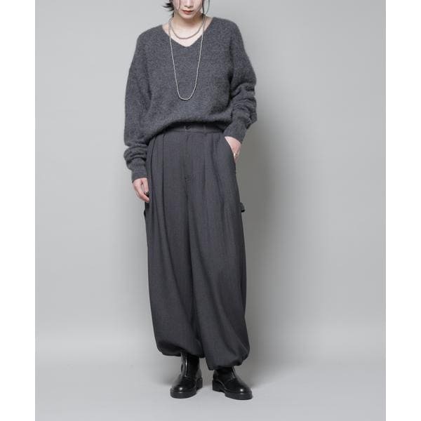 ナノユニバース（NANO universe）/ヘリンボンツイードペインタードロストパンツ