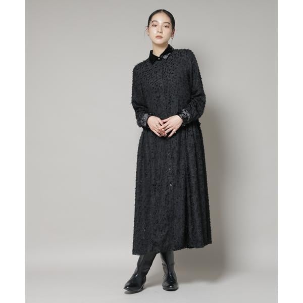 ナノユニバース（NANO universe）/フリンジジャガードナローシャツワンピース