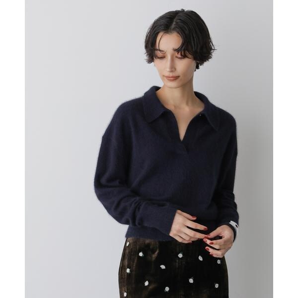 ナノユニバース（NANO universe）/「STEVELOUR」スキッパーポロ衿ソフトタッチニット