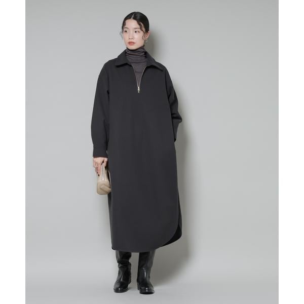 ナノユニバース（NANO universe）/ソフトメルトンジャージーハーフジップワンピース