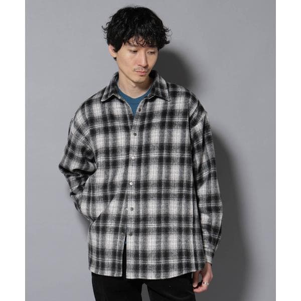 ナノユニバース（NANO universe）/シャギーオンブレーチェックジャケット