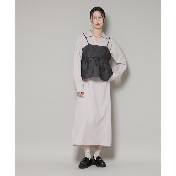 【NEW】ナノユニバース（NANO universe）/キャミビスチェ×スキッパーワンピース アンサンブルセット