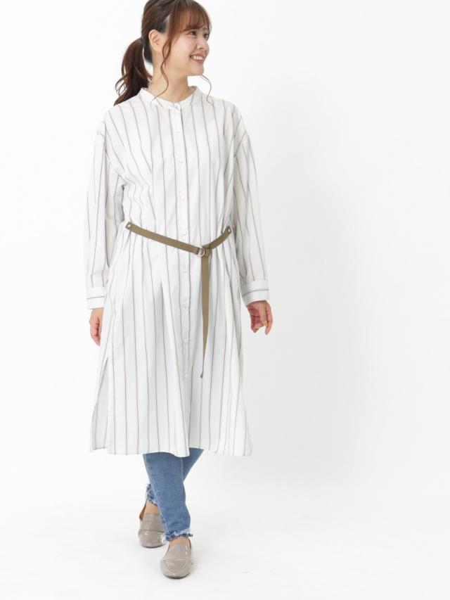 アル・ディ・ラ/ストライプロングシャツチュニックAW