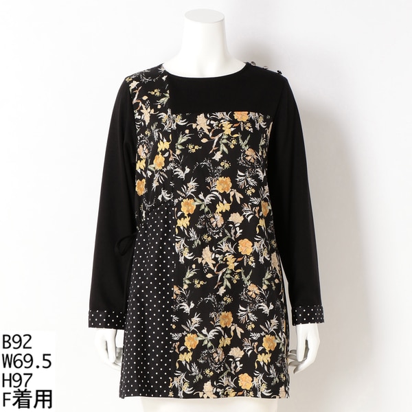 アル・ディ・ラ/ドットｘフラワーコンビ チュニック
