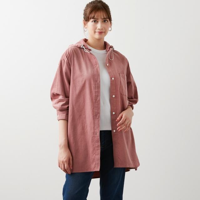 アル・ディ・ラ（AL DI LA）/フード付きコーデュロイシャツ