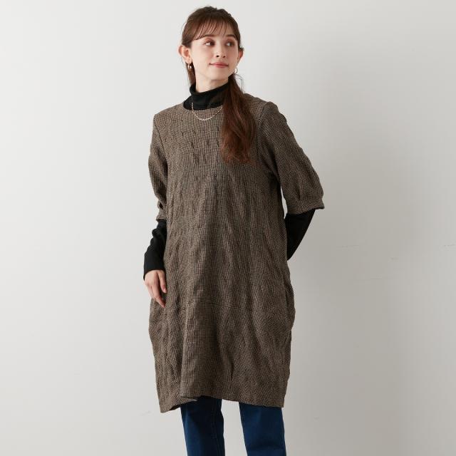 アル・ディ・ラ（AL DI LA）/千鳥柄コクーンチュニック