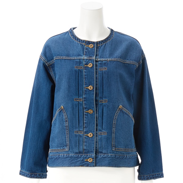 アル・ディ・ラ（AL DI LA）/ノーカラーデニムジャケット