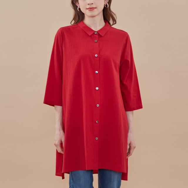 アル・ディ・ラ（AL DI LA）/[ 洗える ] 東炊き[ 天然染め ] コットンブラウス