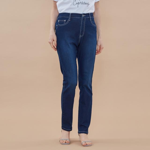 アル・ディ・ラ（AL DI LA）/[ 接触冷感 ] [ ストレッチ ] −5度デニムストレートパンツ