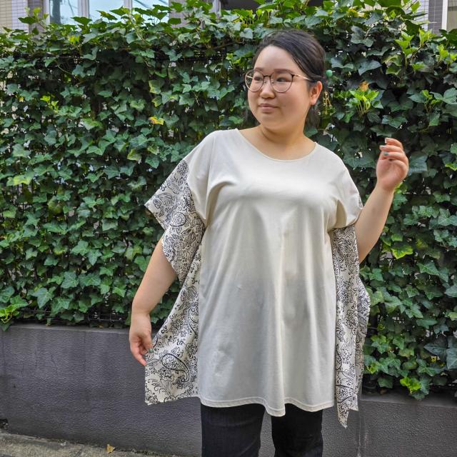 アル・ディ・ラ（AL DI LA）/[ 洗える ] ゆったりシルエット切り替え柄チュニック