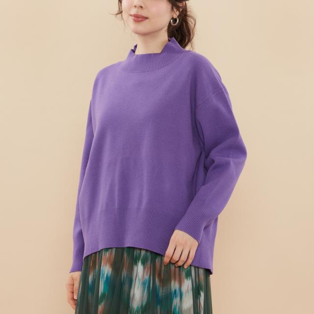 アル・ディ・ラ（AL DI LA）/無地バックスリットニット