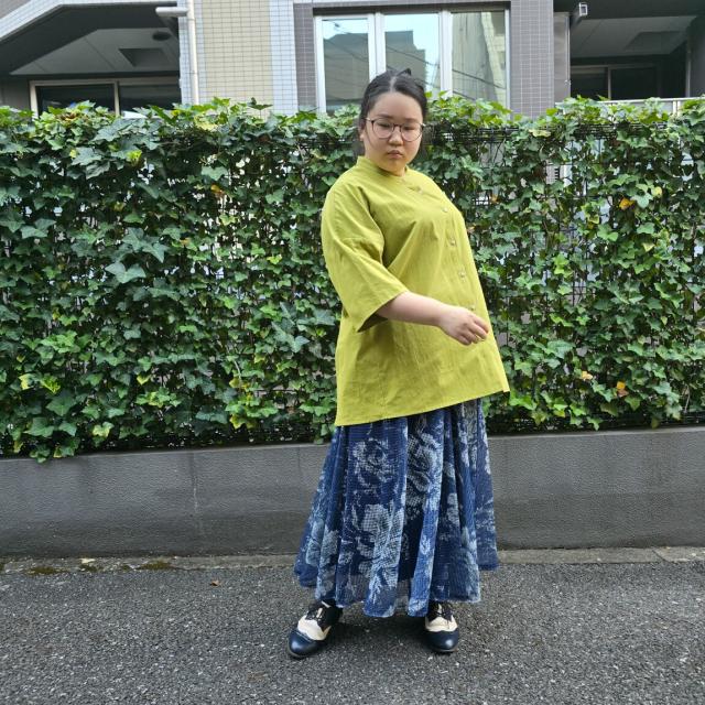 アル・ディ・ラ（AL DI LA）/［洗える］織姫炊き［天然染め］ドルマンブラウス