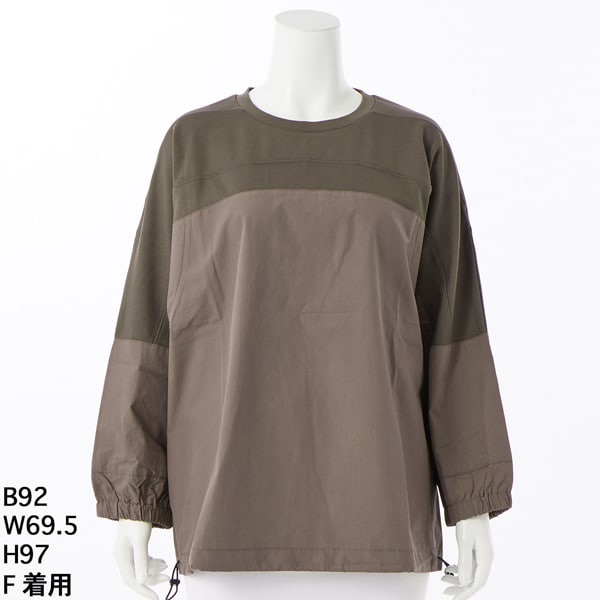 アル・ディ・ラ（AL DI LA）/カット切り替えプルオーバー　裾ドロスト付き