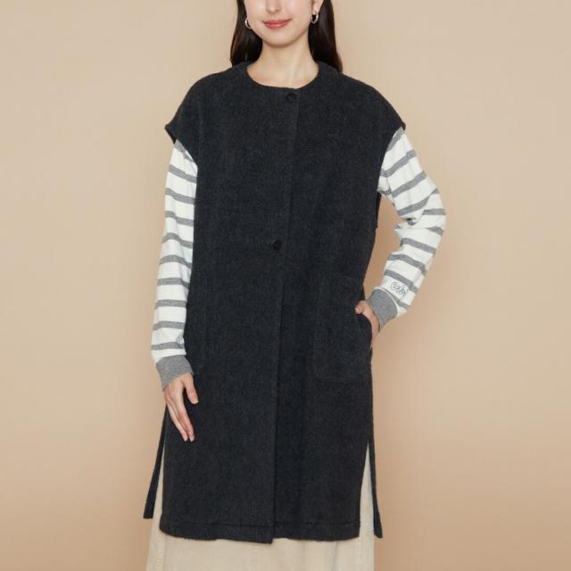 アル・ディ・ラ（AL DI LA）/ウール混ロングジレ　【日本製】