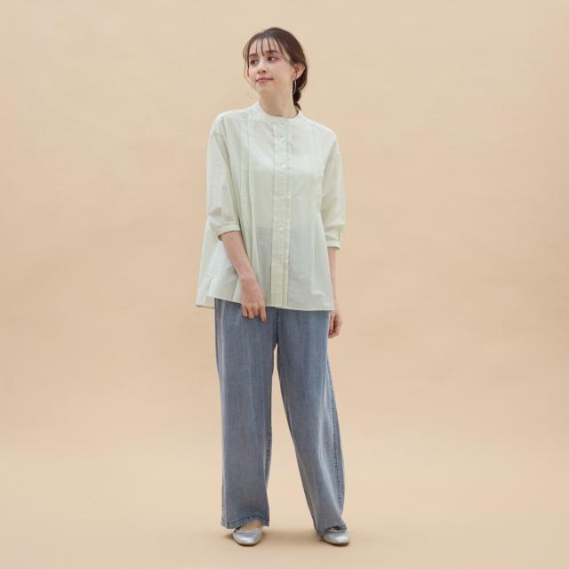 アル・ディ・ラ（AL DI LA）/7分袖タックブラウス アル・ディ・ラ（AL DI LA）/7分袖タックブラウス