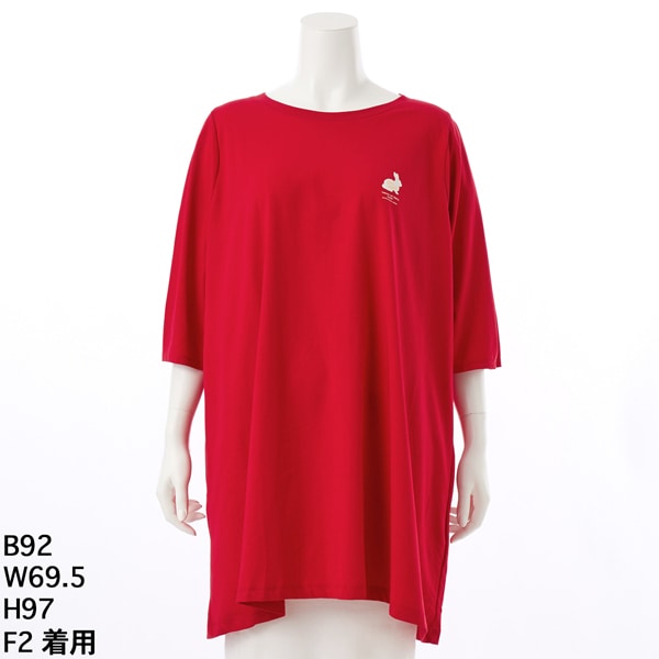 アル・ディ・ラ（AL DI LA）/【洗える】ラビットロゴAラインタックロングカットソー