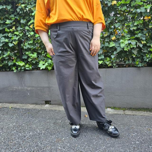 アル・ディ・ラ（AL DI LA）/COOLMAX 速乾 麻混 クールマックスゆったりテーパードパンツ