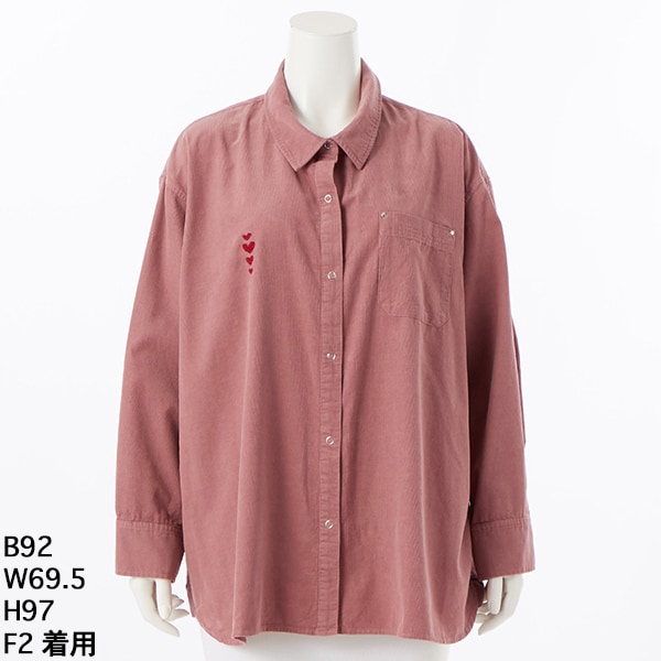 NEW】アル・ディ・ラ（AL DI LA）/【洗える】ハート刺繍コーデュロイ