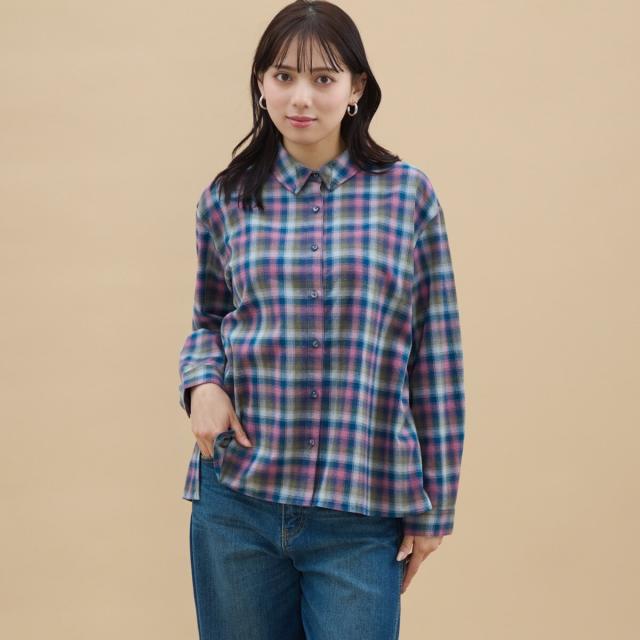 アル・ディ・ラ（AL DI LA）/【洗える】ビエラチェックブラウス