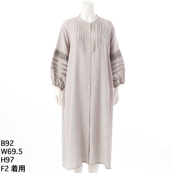 アル・ディ・ラ（AL DI LA）/【洗える】袖レースデザインワンピース