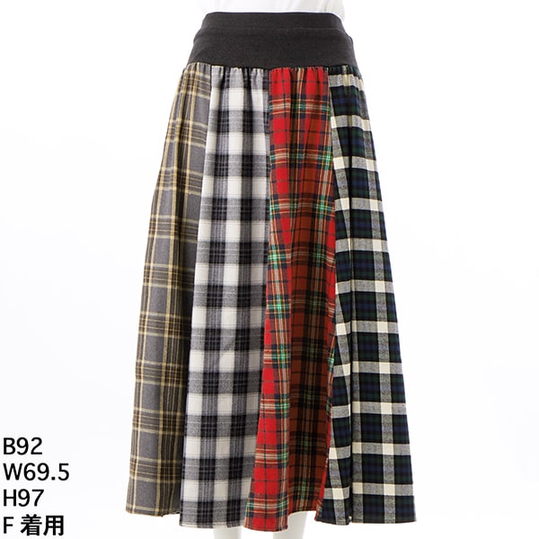 アル・ディ・ラ（AL DI LA）/チェック切り替えスカート