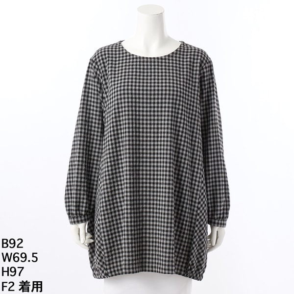 アル・ディ・ラ（AL DI LA）/チェック柄9分袖チュニック