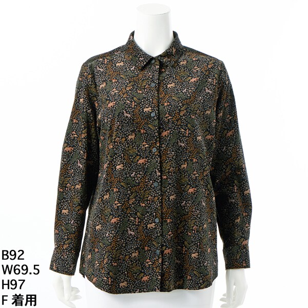 アル・ディ・ラ（AL DI LA）/【洗える】リバティ柄コーデュロイブラウス