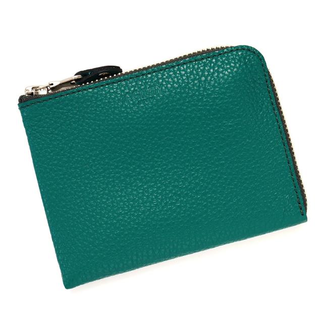 アジリティー アッファ/アリニエショート/イタリアンシュリンク(ディープグリーン)【薄型財布 スリット構造】AGILITY