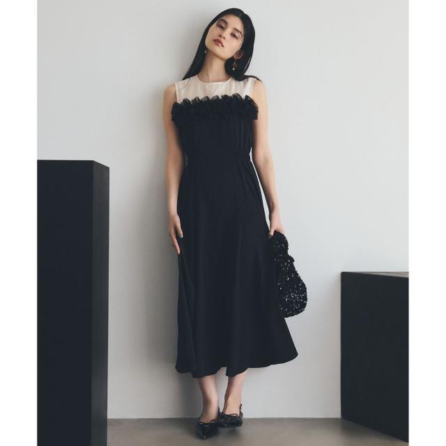 ビス（VIS）/【VIS DRESS】チュールフラワードッキングワンピース