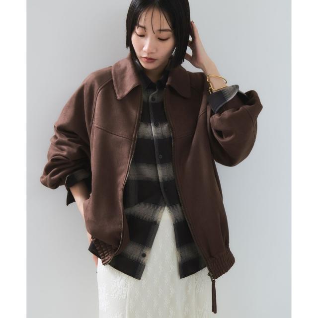 ビス（VIS）/合皮＆スエードライクジップアップブルゾン